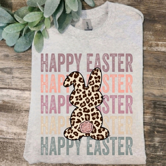 Gildan | Tops | Easter Shirt Bunny Cute Cheetah Print Popular | Poshmark